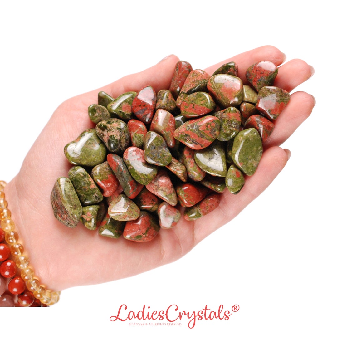 Set of 10 Unakite Tumbled Stones, Unakite Tumbled Stones, Unakite ...
