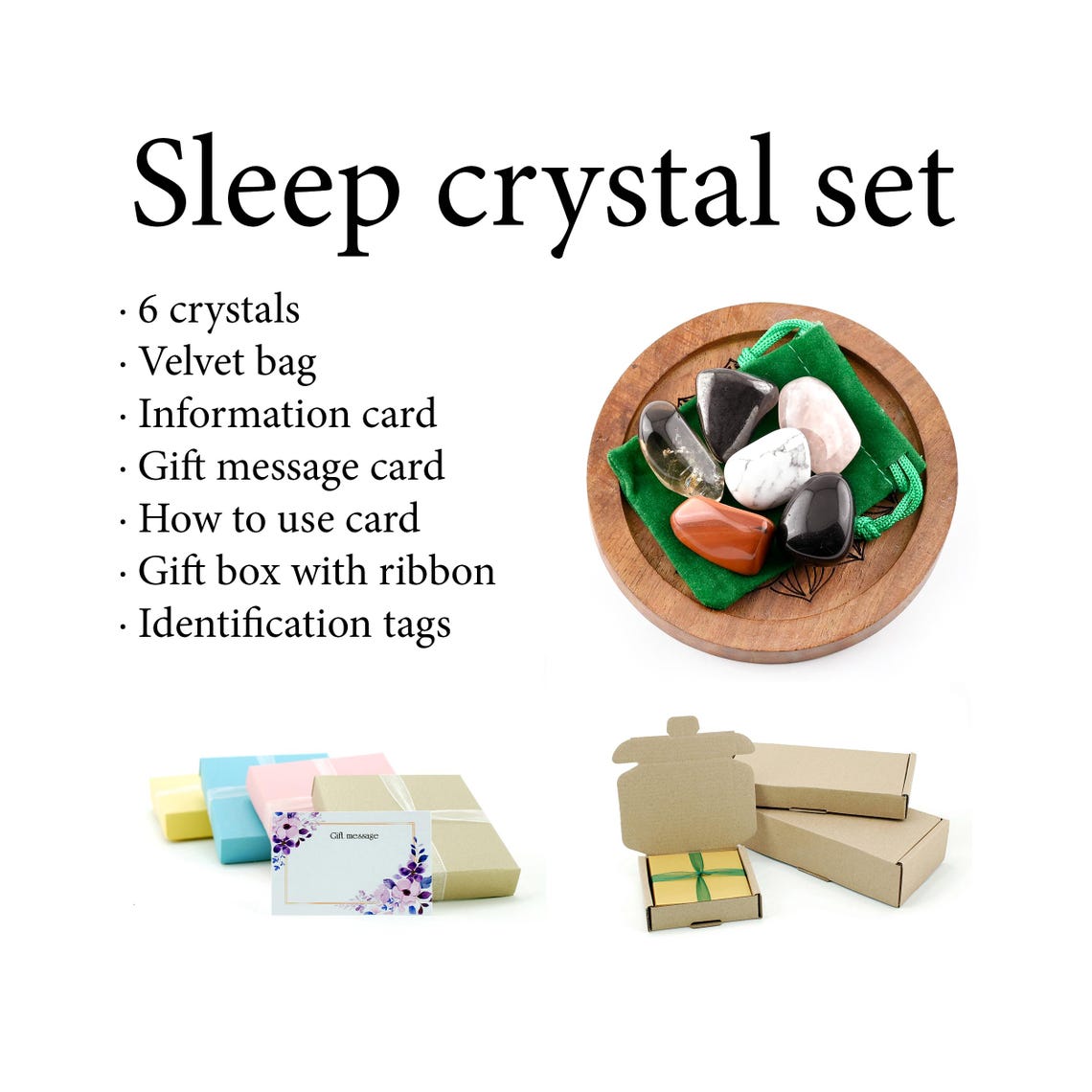 Sleep Crystals Set, Sleep Stones Set, Healing Crystals, Metaphysical ...