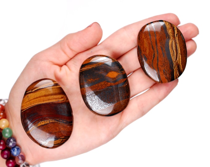 Iron Tiger Eye Palm Stone, Iron Tiger Eye, Smooth Stones, Mugglestone ...
