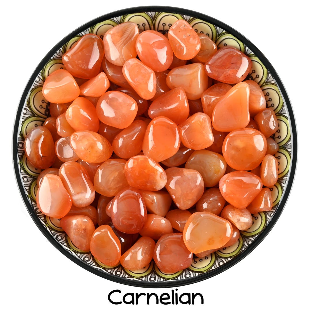 Set of 10 Carnelian Tumbled Stones, Carnelian Stone, Carnelian, Zodiac Sings Aries, Leo, Libra ...