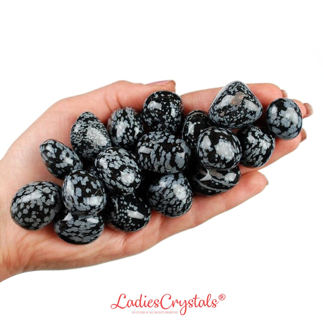 Snowflake Obsidian Tumbled Stone, Snowflake Obsidian, Tumbled Stones ...