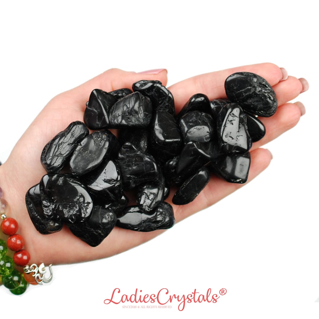 Black Tourmaline Tumbled Stone, Schorl Shield Crystal, Altar Ritual and ...