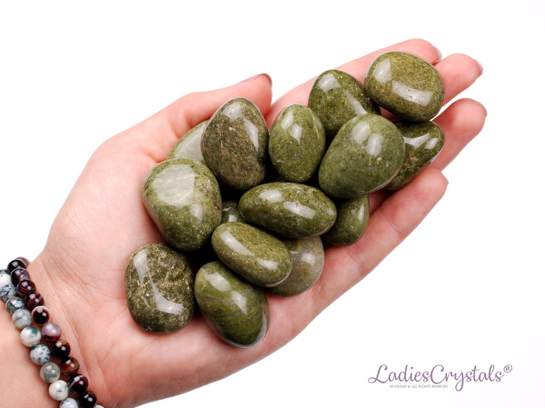 Epidote Tumbled Stone, Healing Crystals, Healing Epidot Stones, Epidote ...