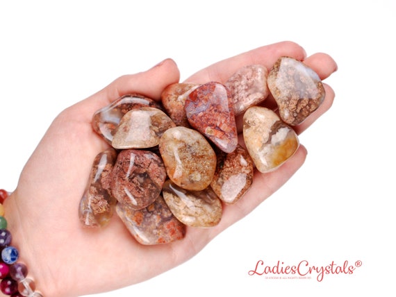 Pink Moss Agate Tumbled Stone Pink Moss Agate Tumbled - Etsy