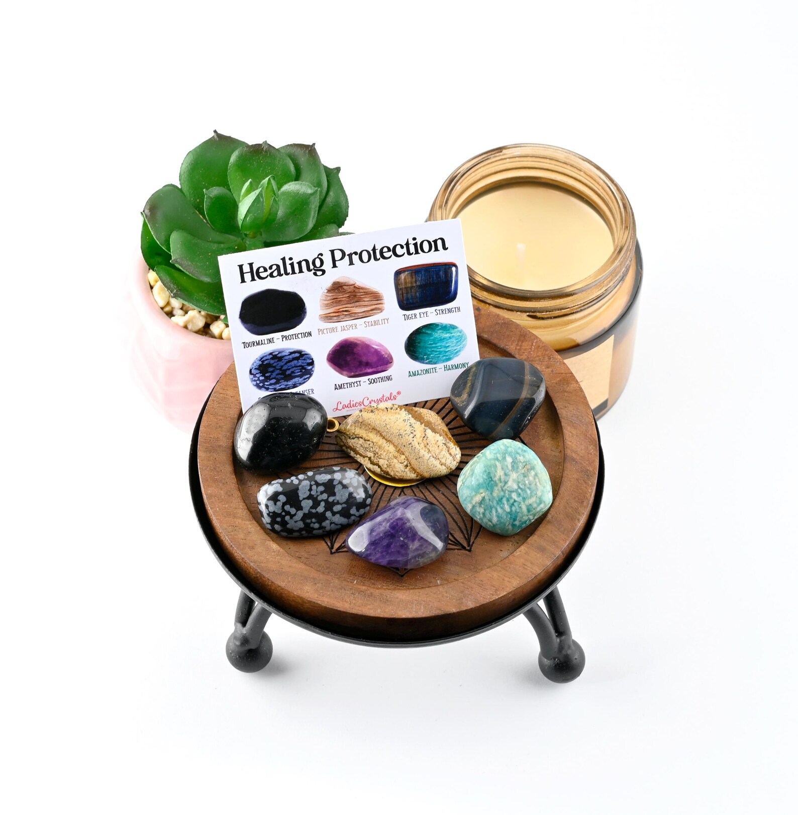 Healing Protection Crystals Set, Protection Crystals, Healing Crystals ...