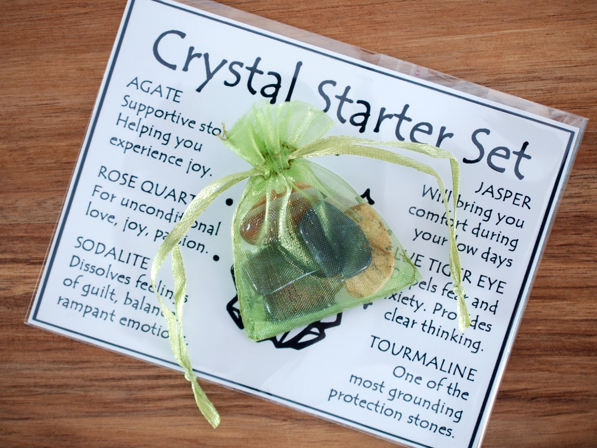 Crystal Starter Set Beginner Crystal Kit Agate Rose Quartz Etsy Uk