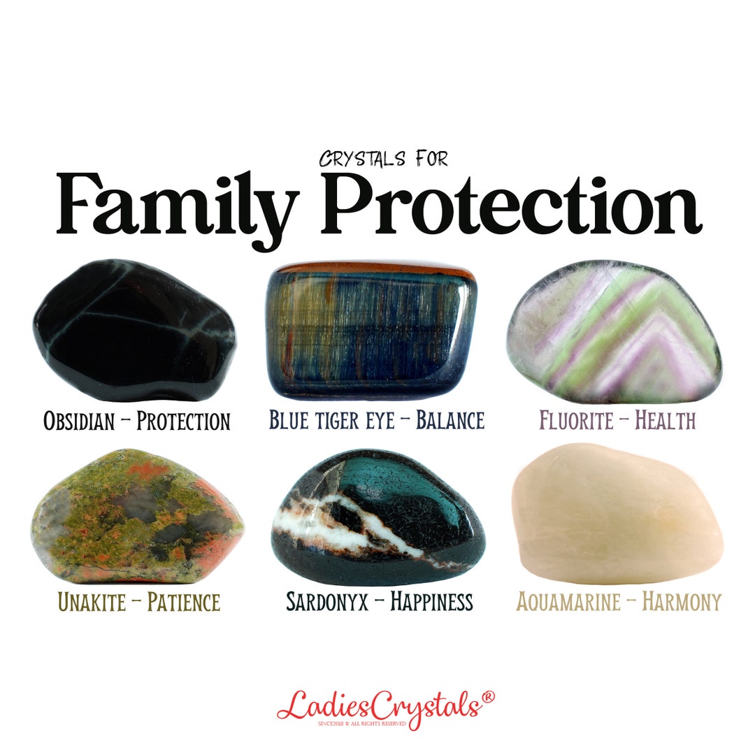 Family Protection Crystals Set, Protection Crystals, Housewarming Gifts ...
