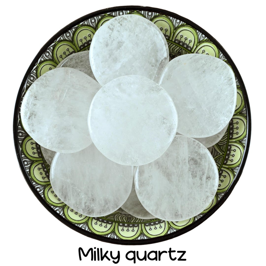Milky Quartz Palm Stone, Milky Quartz Smooth Stones, Worry Quartz Stone ...