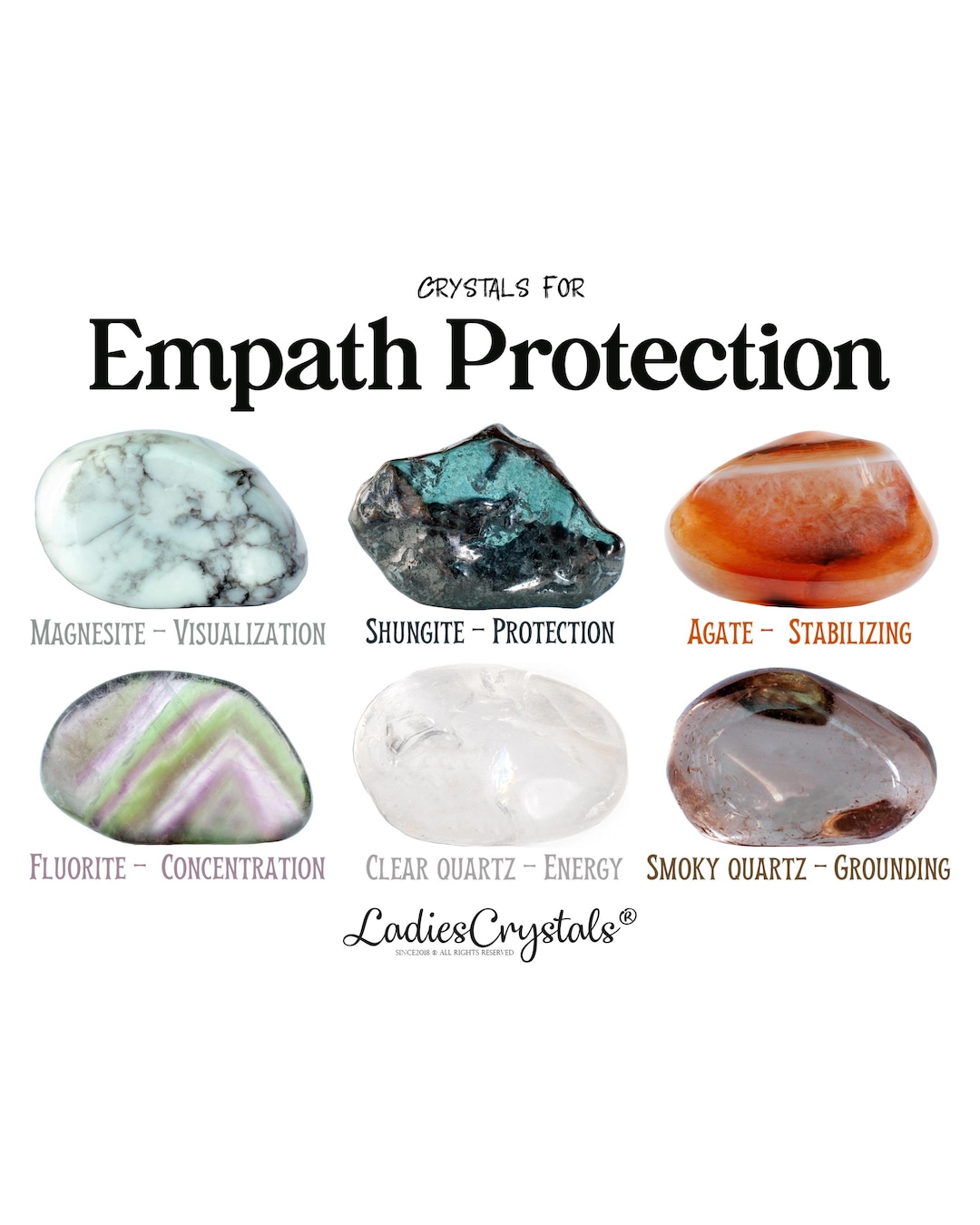 Empath Protection Crystals Set, Protection Crystals, Healing Crystals ...