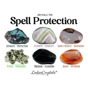 Spell Protection Crystal Set, Spiritual Shield, Gift for Crystal Lovers ...