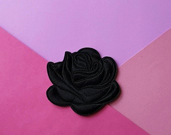 Black Flower Patch | Etsy