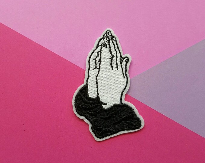 PRAYING HANDS Iron on Patch/embroidered Patch/jacket | Etsy
