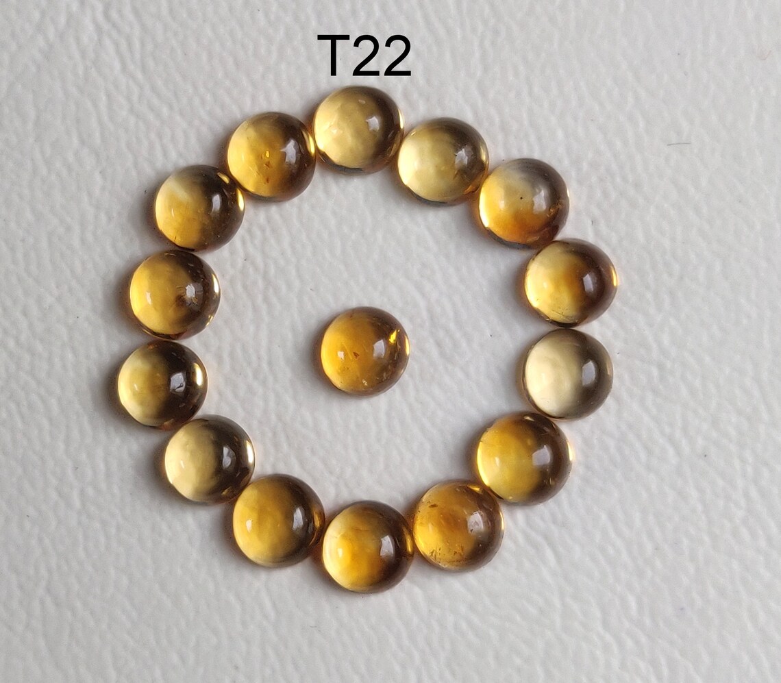 NATURAL CITRINE GEMSTONE round shape jewelry making | Etsy