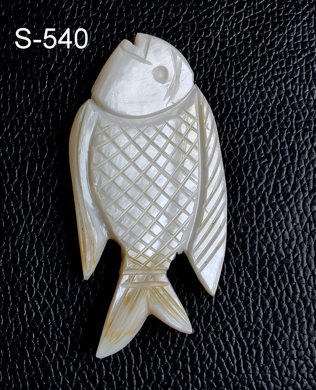 MOTHER OF PEARL Carved Fish Shape Jewelry Making Gemstone - Etsy UK
