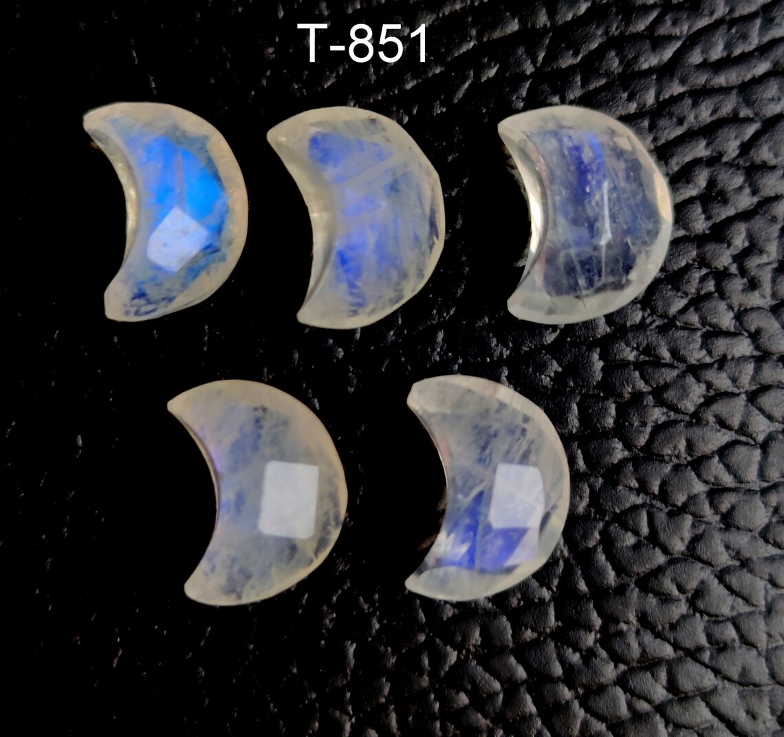 RAINBOW MOONSTONE GEMSTONE Moon Shape Jewelry Making Gemstone - Etsy