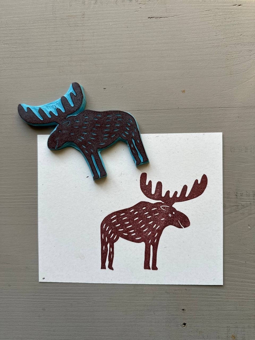 Hand Carved Stamp, Rubber Stamp, Deer Stamp, Handprinted, Stamp, Timbro ...