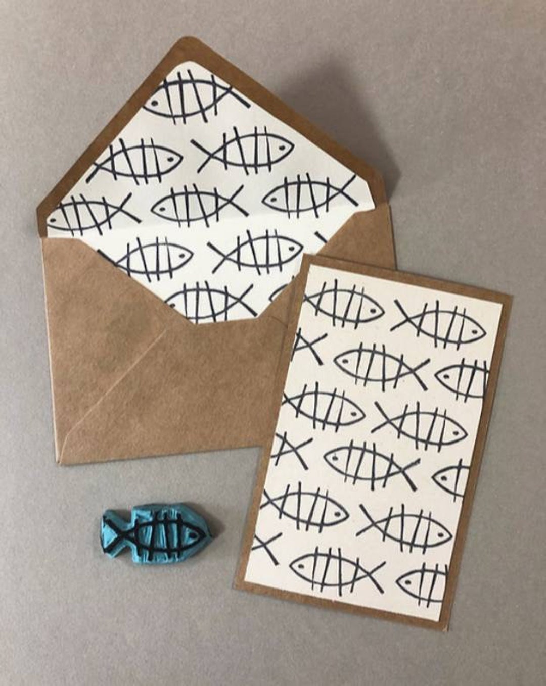 Rubber Stamp, Fish Stamp, Hand Carved Stamp, Diy Project, Timbro Pesce ...