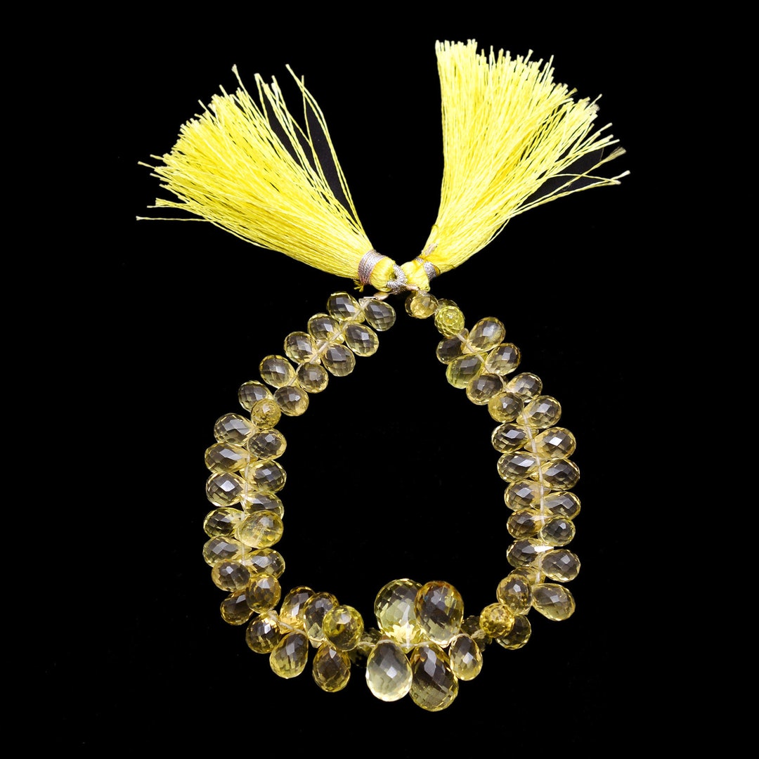Natural Lemon Drop Faceted Beads 8''strand 5x8-9x14mm - Etsy UK