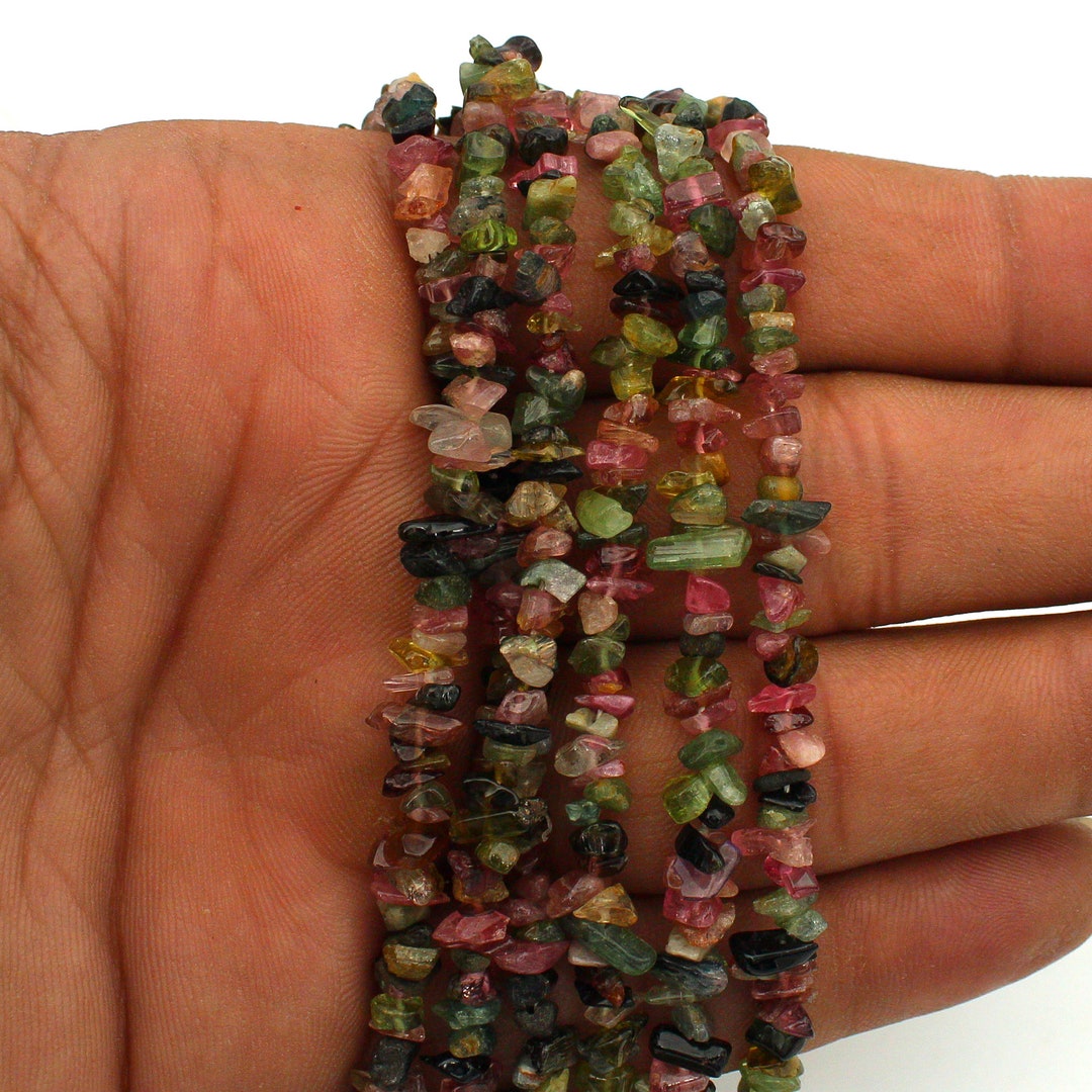 AAA Tourmaline Multi Color Uncut Chips Beads, Tourmaline Smooth Polish ...