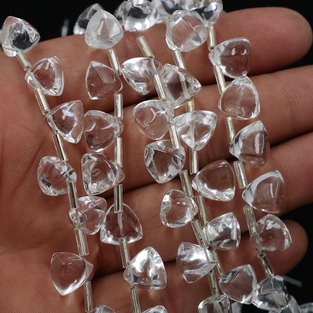 Natural Crystal Quartz, Pyramid Shape Beads, Tringle, Smooth Beads ...