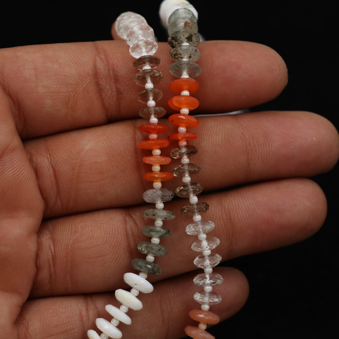 Beautiful Multi German Cut Beads, Natural Gemstone Beads, 7mm Beads ...