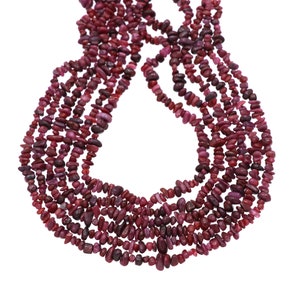 Natural Ruby Chips, Polish Chips, Red Ruby Corundum, 34" Strand ...