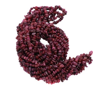 Natural Ruby Chips, Polish Chips, Red Ruby Corundum, 34" Strand ...