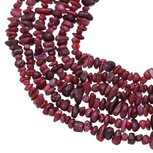 Natural Ruby Chips, Polish Chips, Red Ruby Corundum, 34" Strand ...