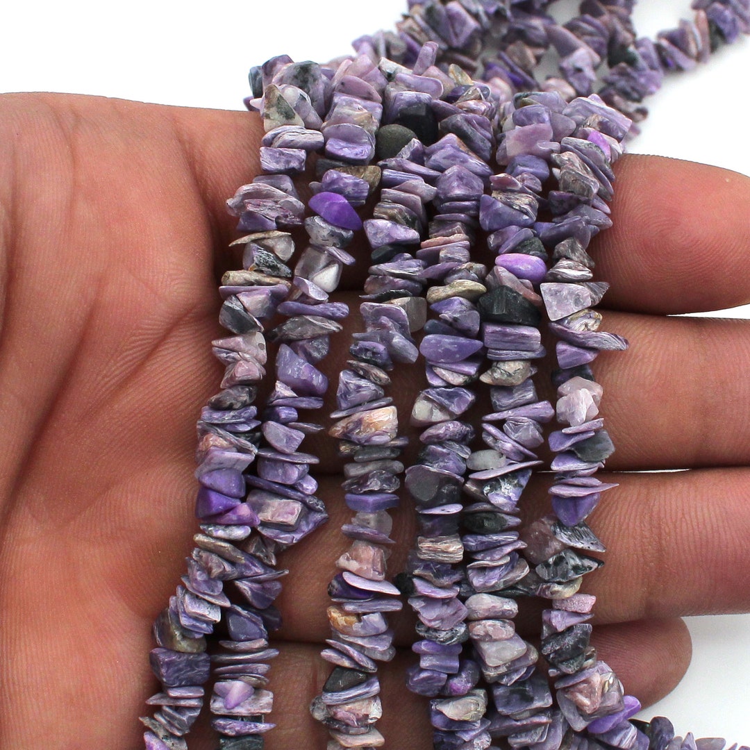 Natural Charoite Chips Charoite Raw Smooth Beads Blue - Etsy