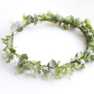 Greenery Floral Crown Greenery Wedding Crown Greenery Hair - Etsy