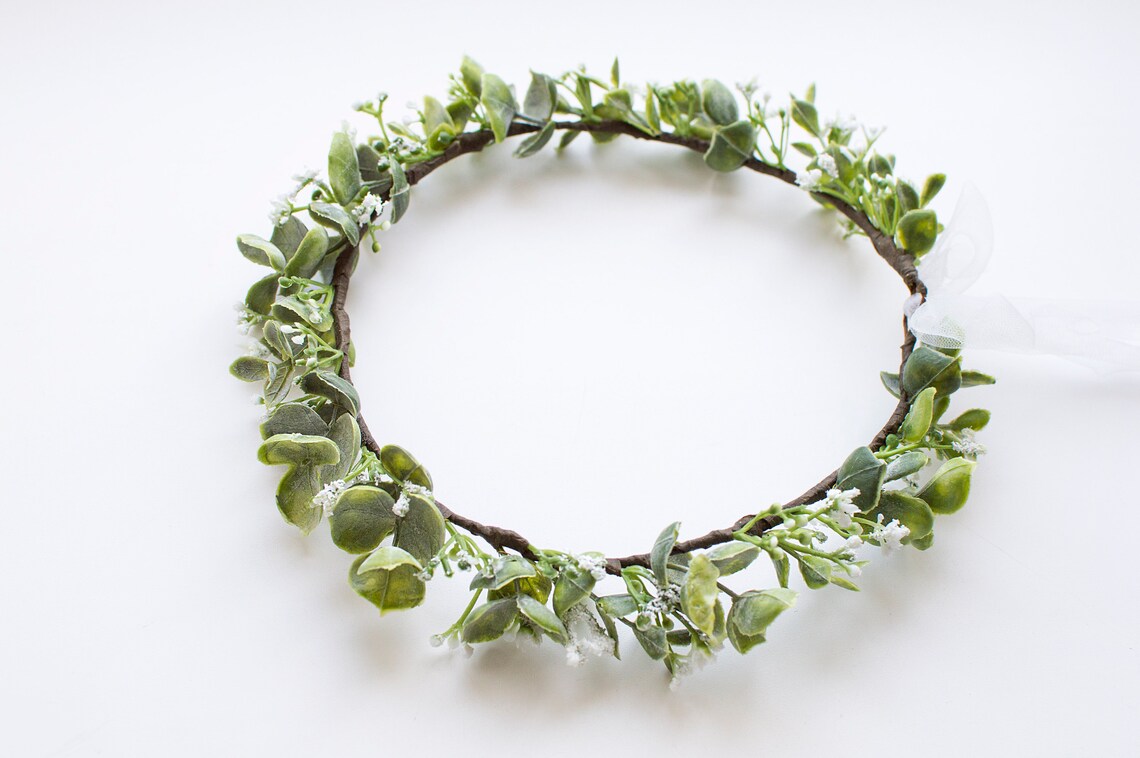 Greenery Floral Crown Greenery Wedding Crown Greenery Hair | Etsy