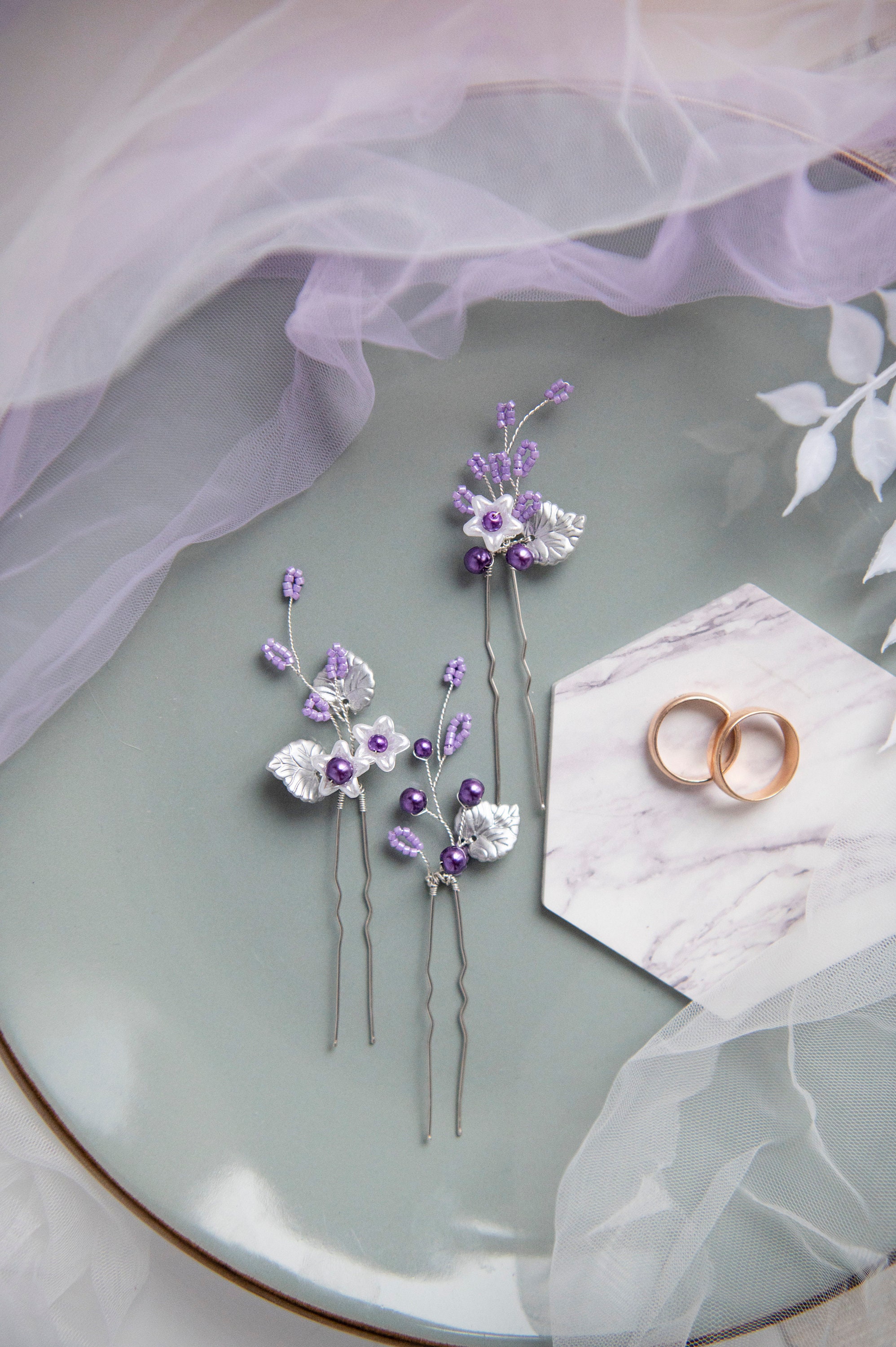 Lavender Hair Pins Purple Hair Pins Bridesmaid Hair Pins | Etsy