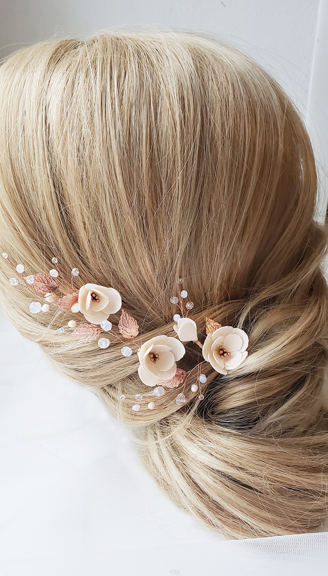 Set of 3 Rose Gold Hairpiece Rose Gold Hair Comb Rose Gold - Etsy