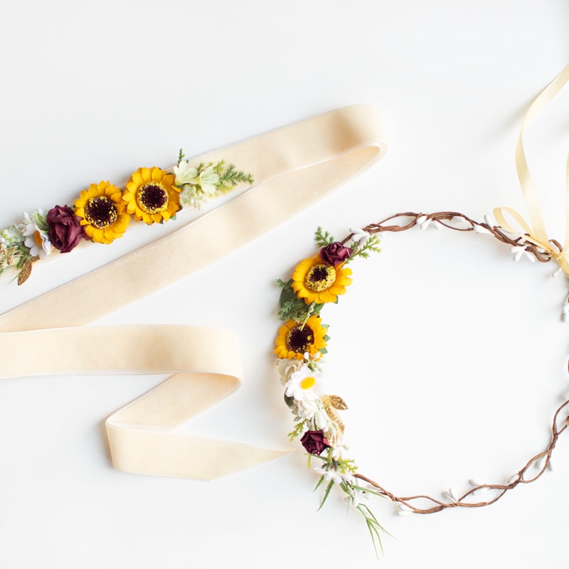 Sunflower Headband - Etsy