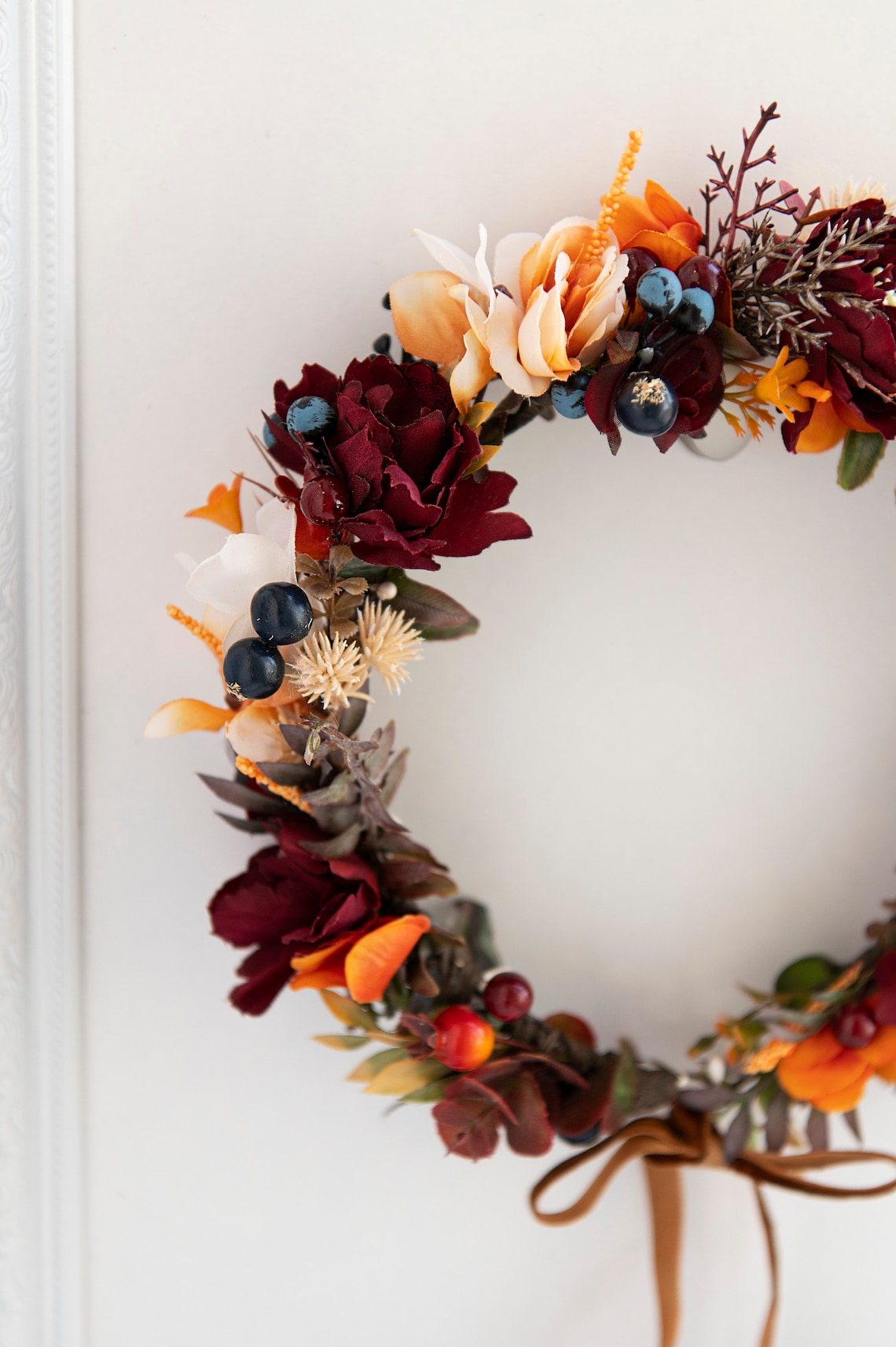 Autumn Hair Wreath Rust Hair Crown Rust Orange Hair Wreath - Etsy