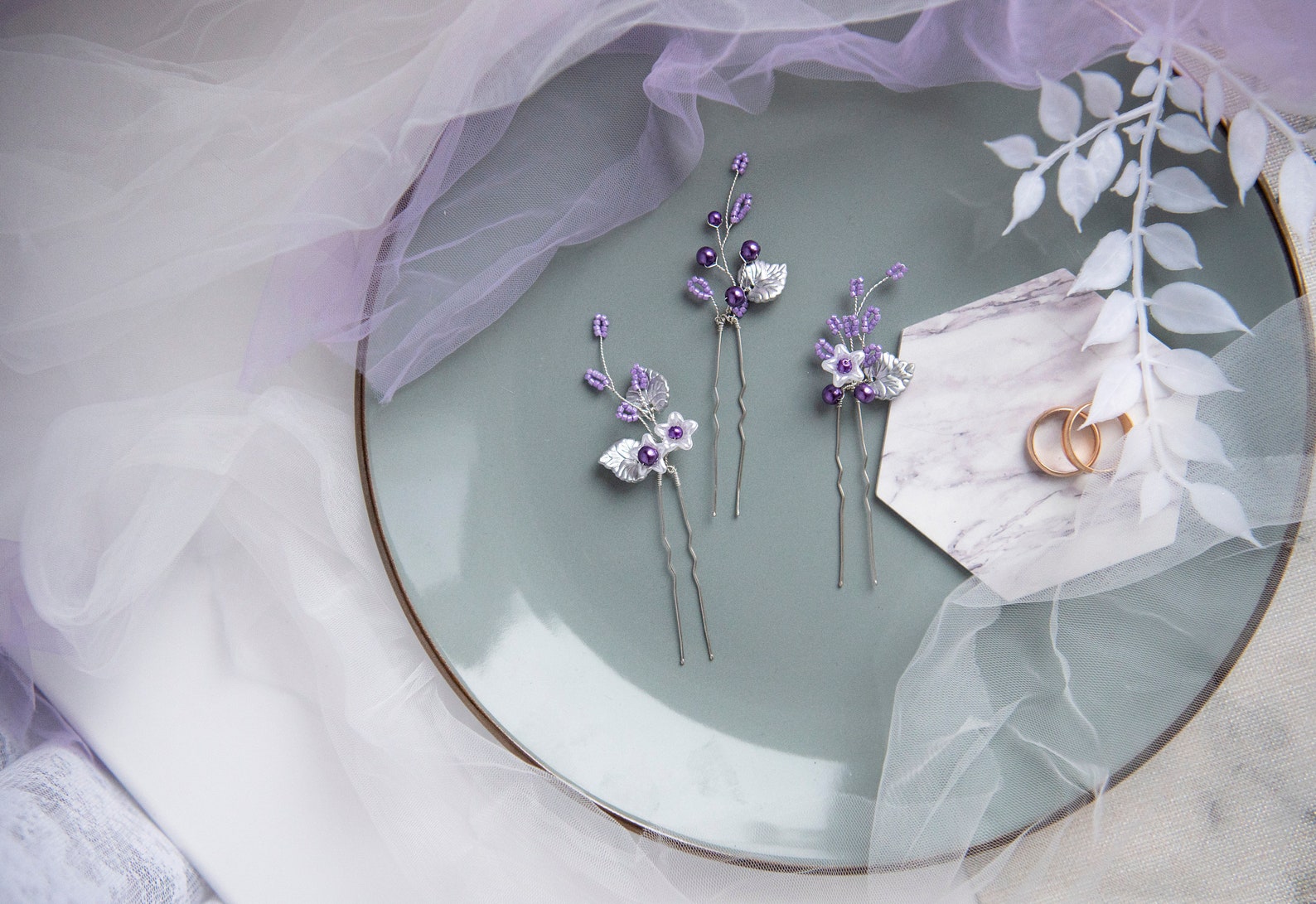 Lavender Hair Pins Purple Hair Pins Bridesmaid Hair Pins - Etsy