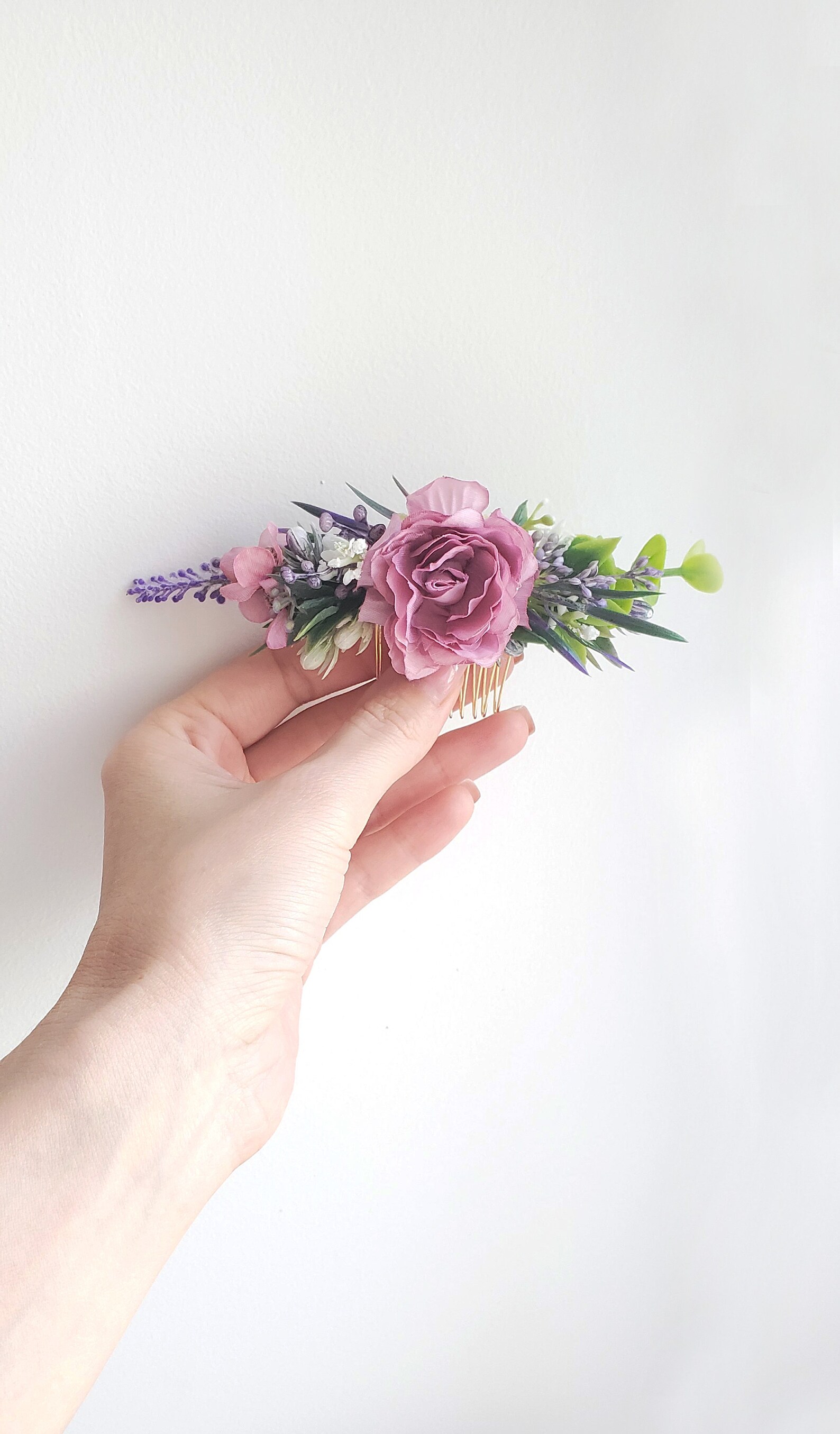 Flower Hair Comb Dusty Pink Hairpiece Bridesmaid Hair Comb - Etsy