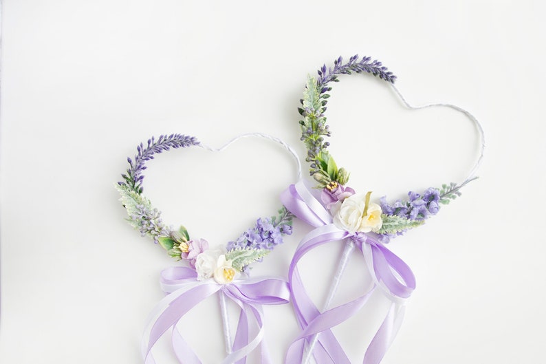Flower Wand Floral Wand Lavender Wand Flower Girl Wand Bridal - Etsy