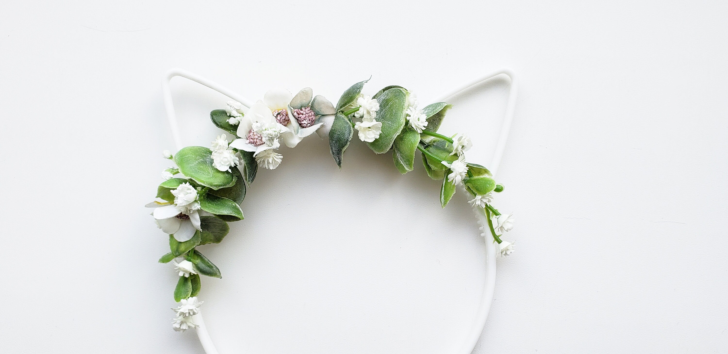Floral Cat Ears Flower Girl Cat Crown Cat Ears Headband - Etsy