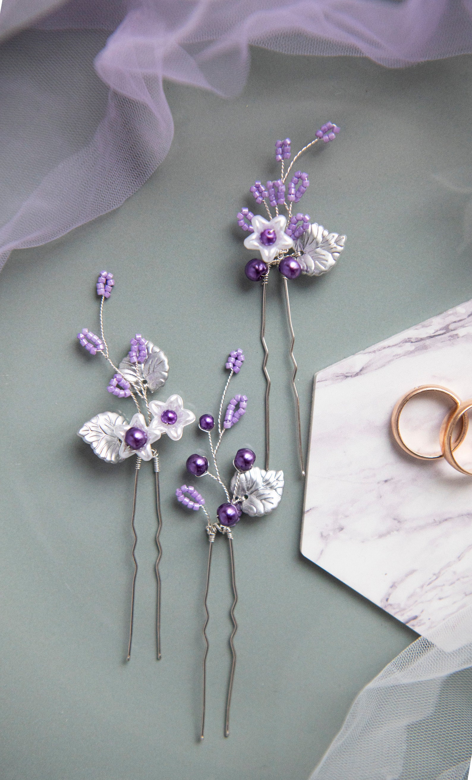 Lavender Hair Pins Purple Hair Pins Bridesmaid Hair Pins - Etsy