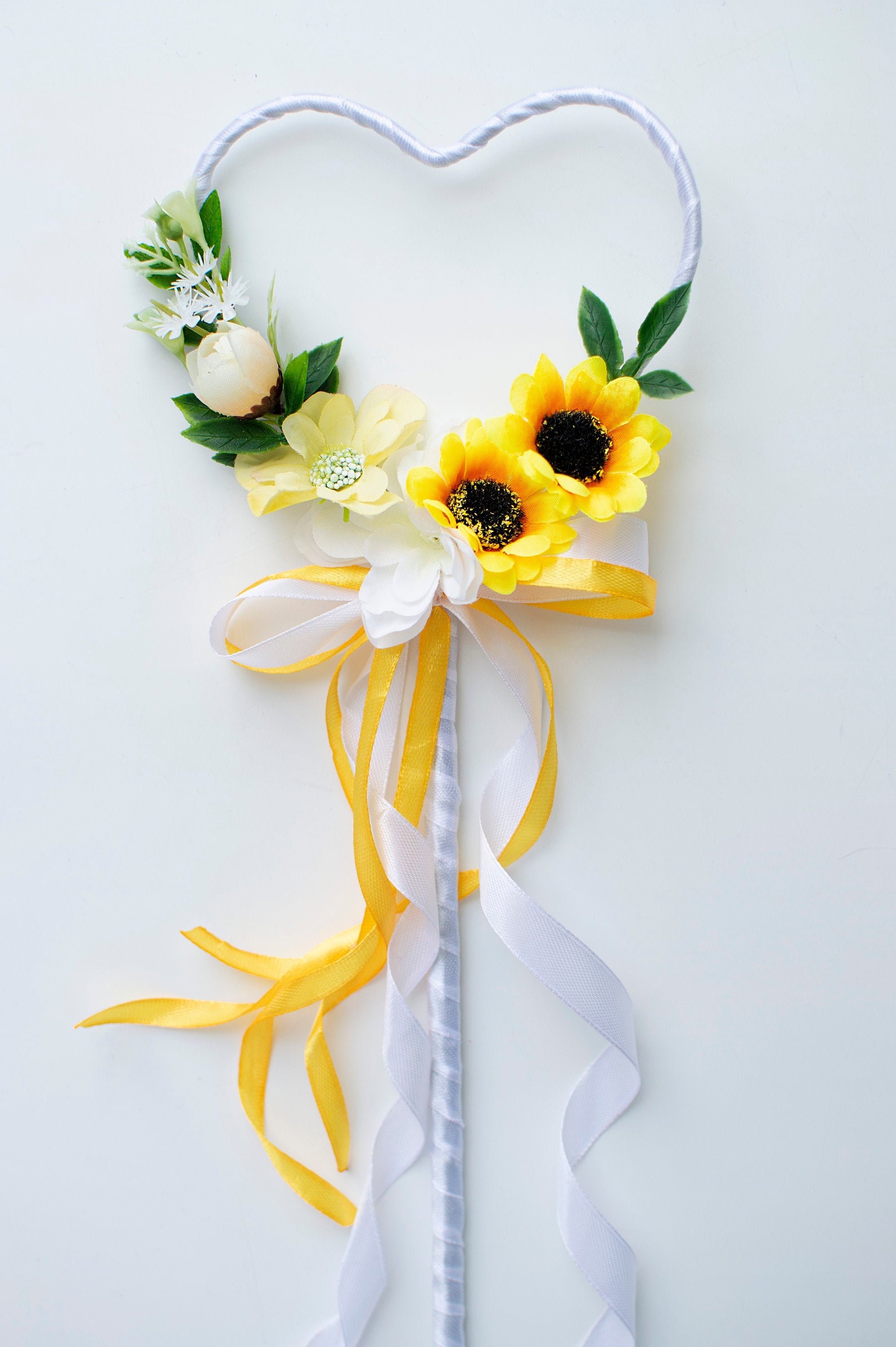 Sunflower Wand Floral Wand Flower Wand Flower Girl Wand Rustic - Etsy UK