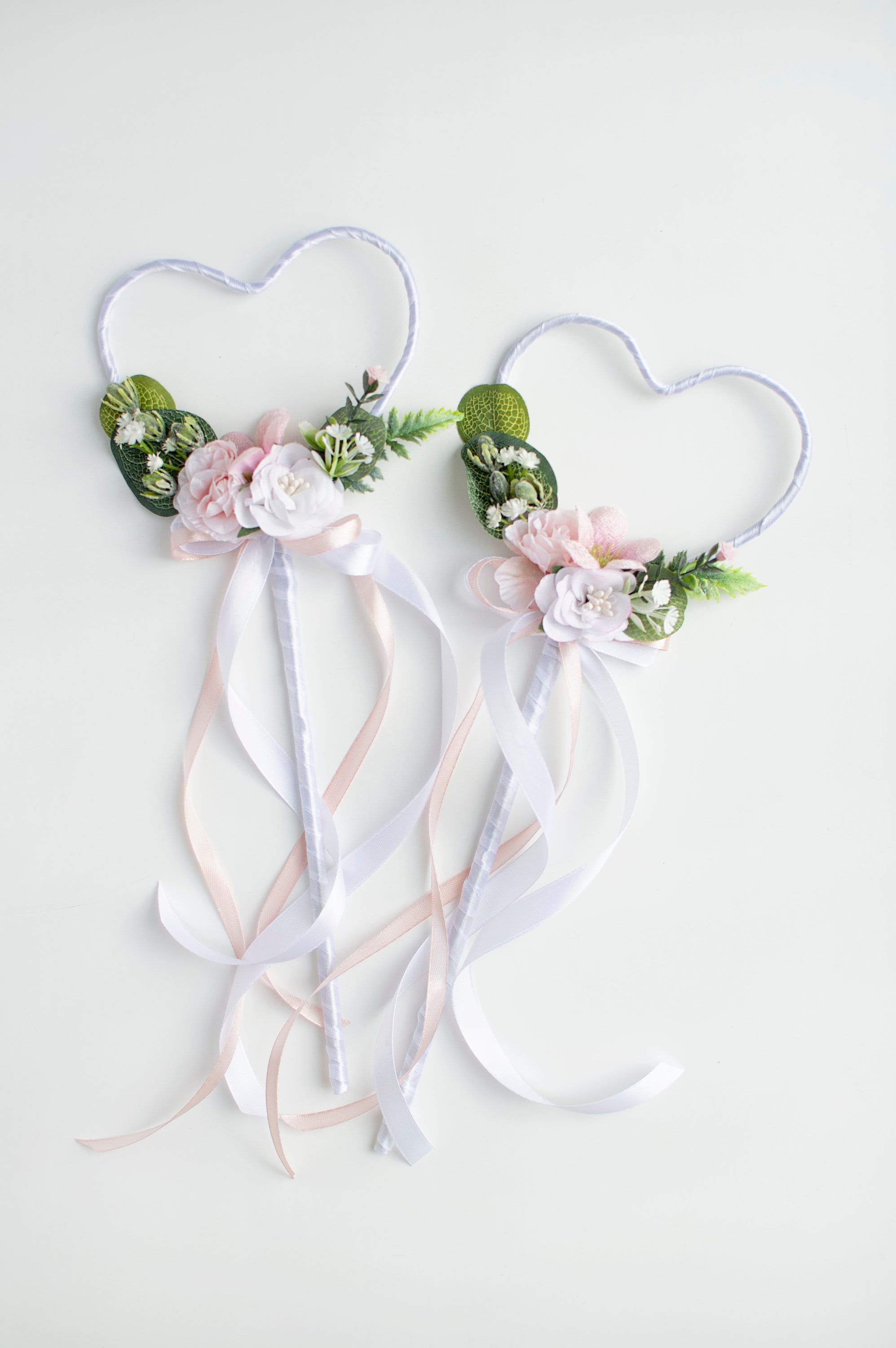 Flower Wand Flower Girl Wand Greenery Wand Blush Flower Wand - Etsy