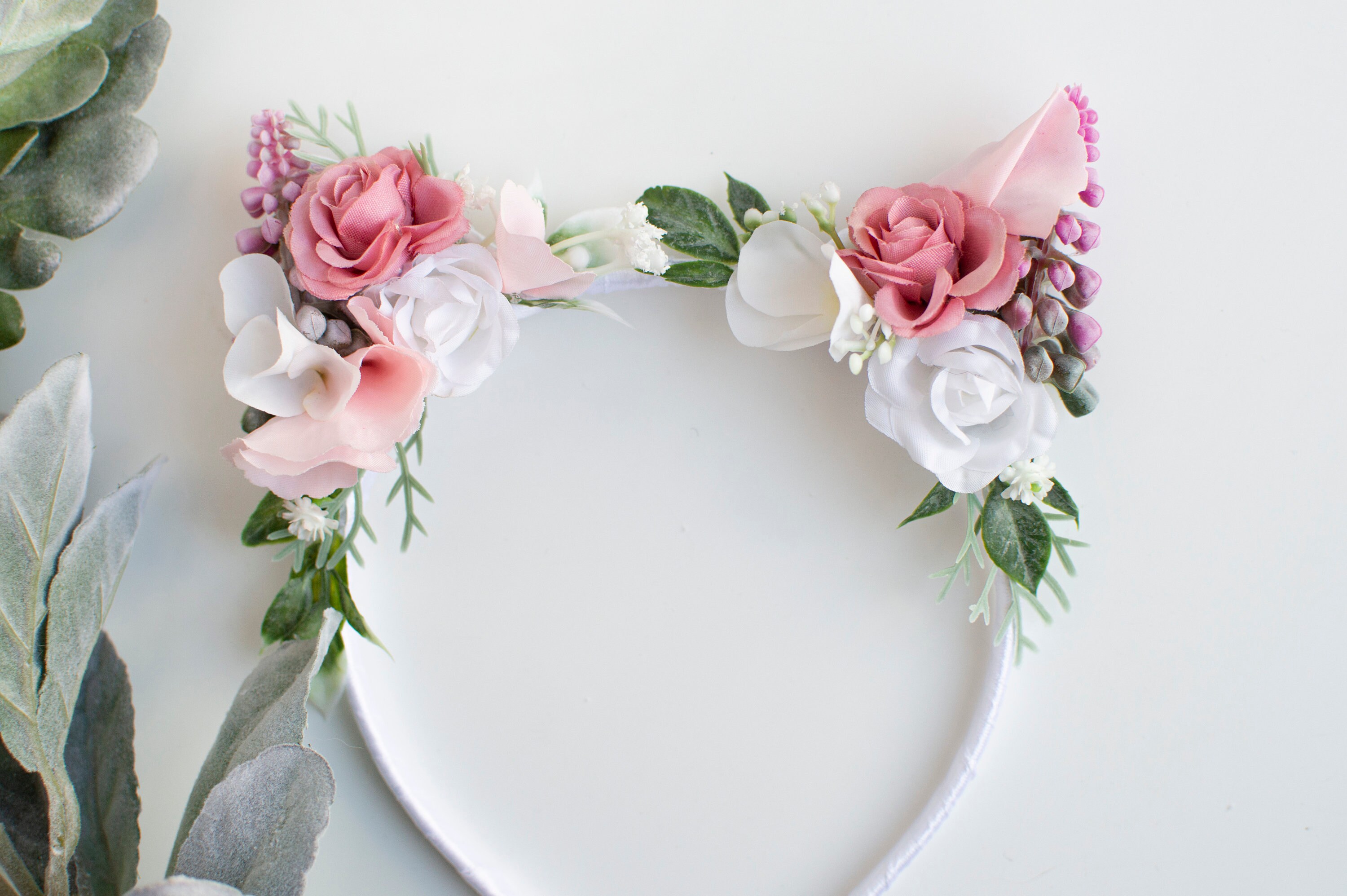 Floral Cat Ears Floral Cat Headband Flower Cat Ears Flower Cat - Etsy