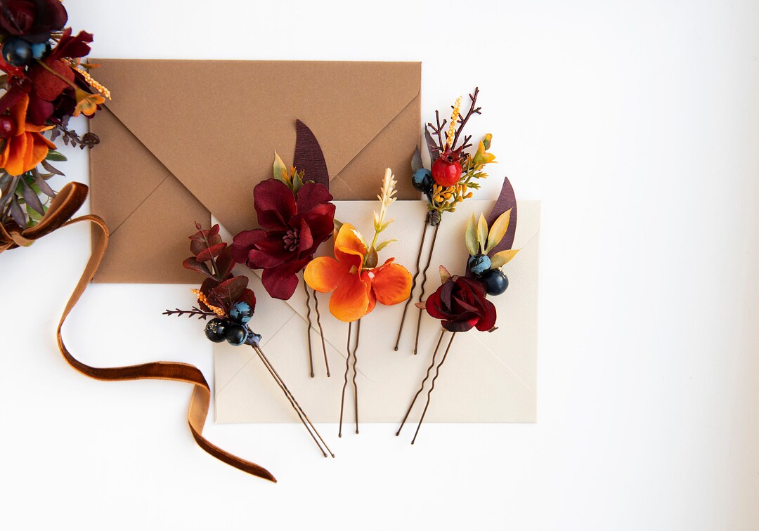 Autumn Hairpiece Autumn Hair Pins Autumn Bridal Hairpins Autumn Flower ...