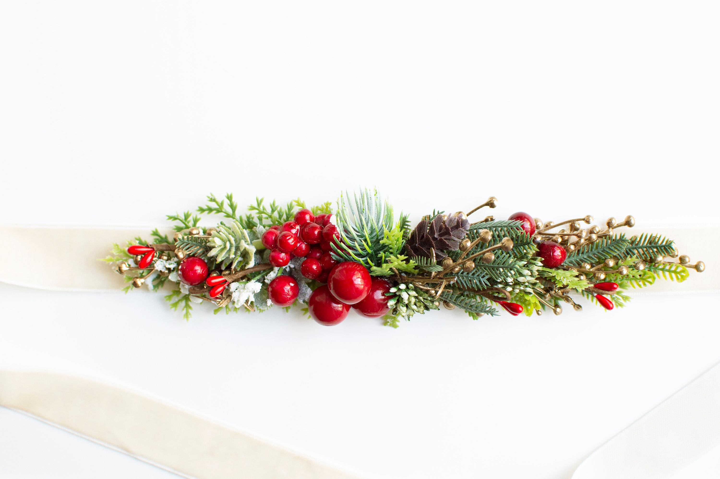 Winter Flower Belt Flower Belt Flower Sash Forest Belt | Etsy