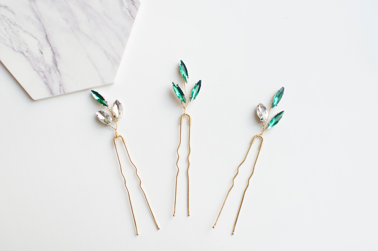 Crystal Hair Pin Crystal Hairpiece Crystal Pin Emerald Crystal - Etsy