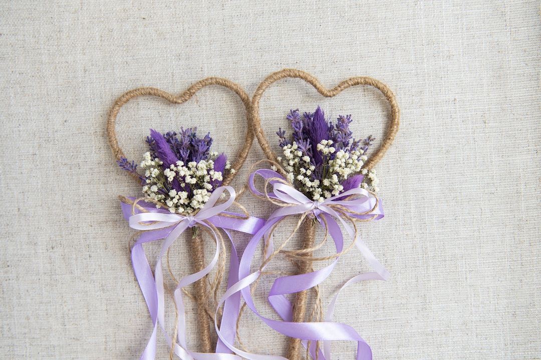 Flower Wand for Girl Lavender Bridal Wands Natural Dried Flower Wands ...