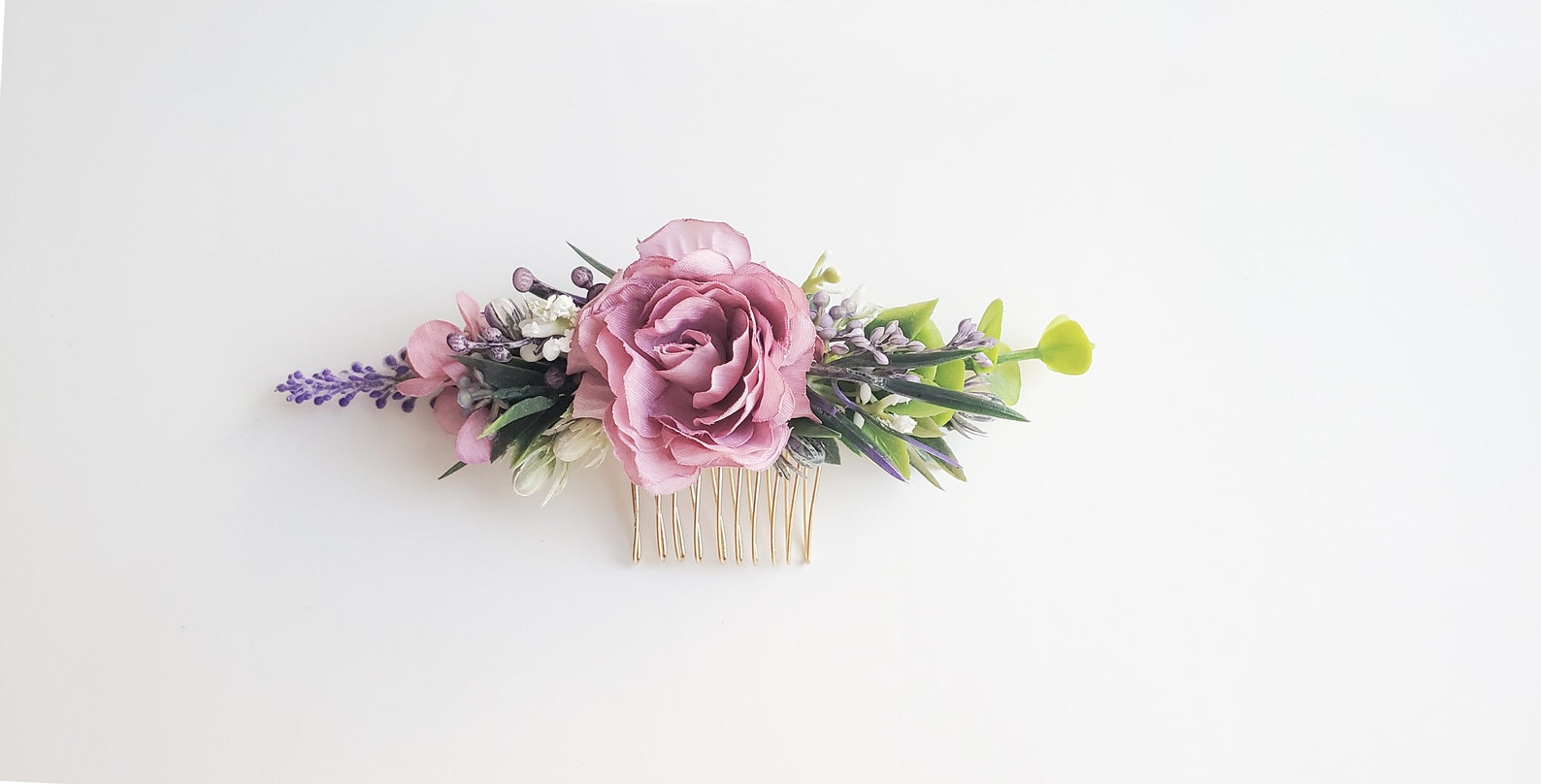 Flower Hair Comb Dusty Pink Hairpiece Bridesmaid Hair Comb - Etsy