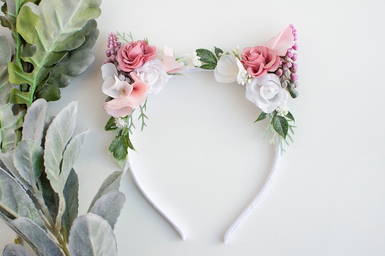 Floral Cat Ears Floral Cat Headband Flower Cat Ears Flower Cat - Etsy