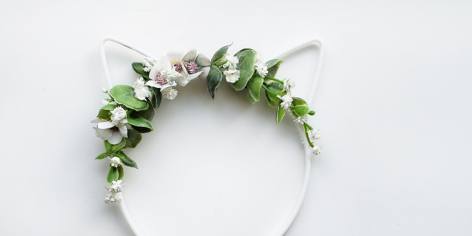 Floral Cat Ears Flower Girl Cat Crown Cat Ears Headband - Etsy